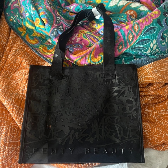 Fenty Beauty | Bags | Fenty Beauty Nwot Black Mesh Artistic Tote With ...